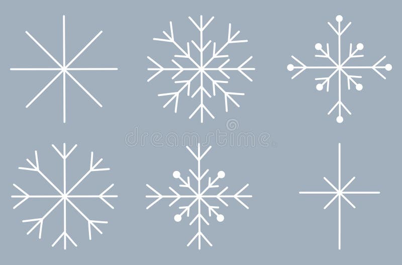 Set of Different Snowflakes, Winter Design Element, Flat Vector Stock Vector - Illustration of ...
