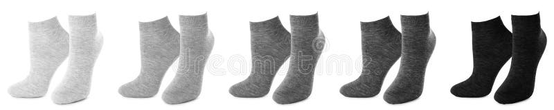 Set with Different Socks on White Background. Banner Design Stock Photo ...