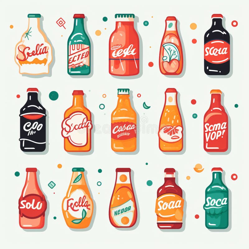 Set of soda cans stock vector. Illustration of highfructose - 223332193
