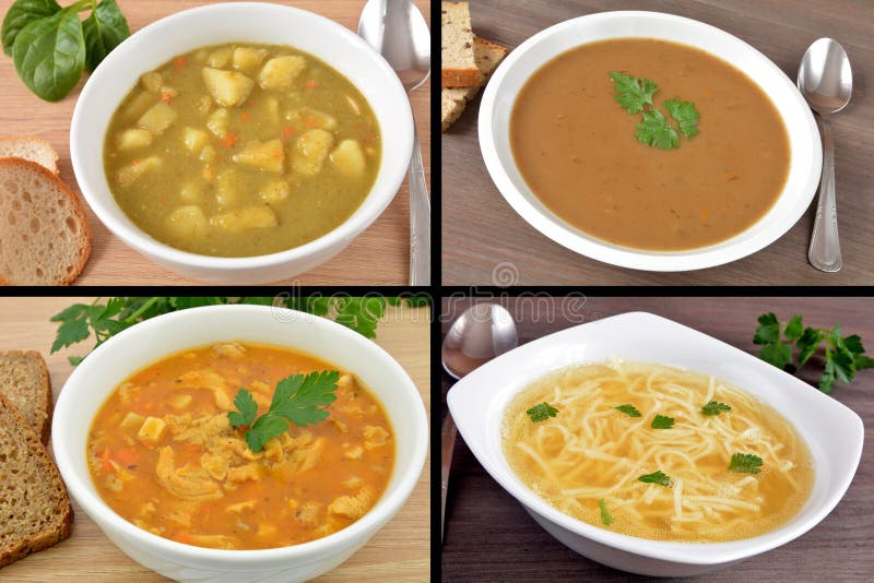 Set of different soups stock image. Image of goulash - 305194241