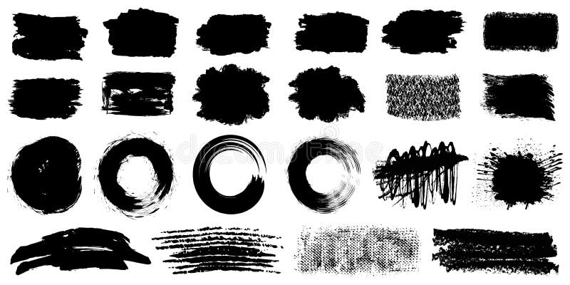 Set Different Splash, Collection Brush Strokes â€“ Vector Stock Vector ...
