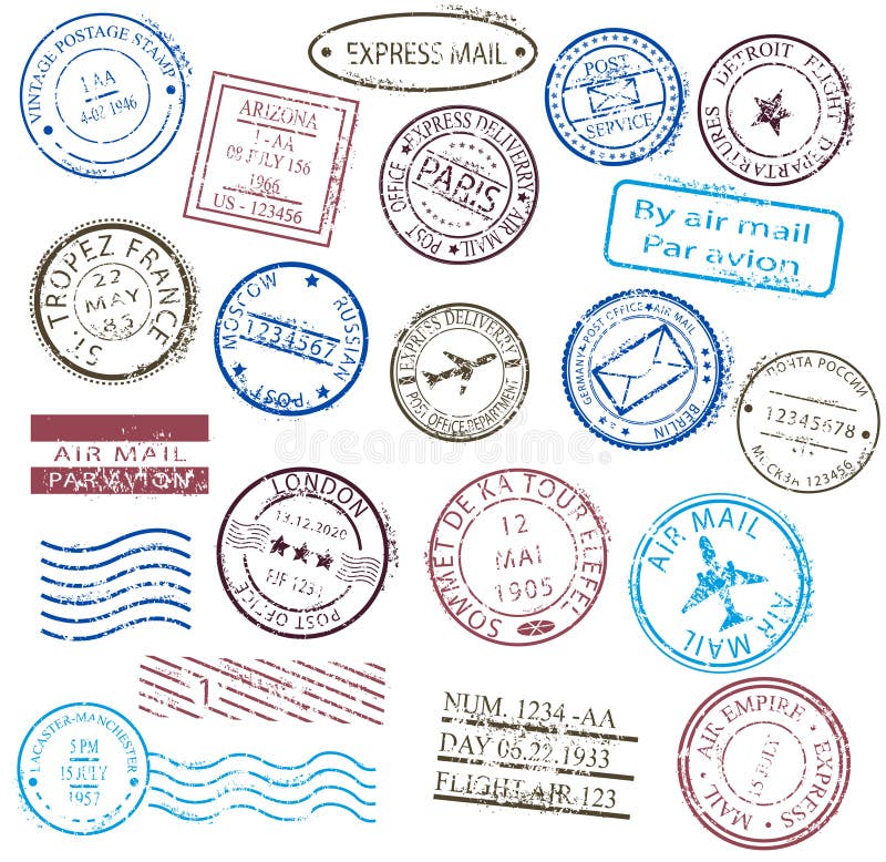 Set of Different Stamps Frames Stock Vector - Illustration of mark ...