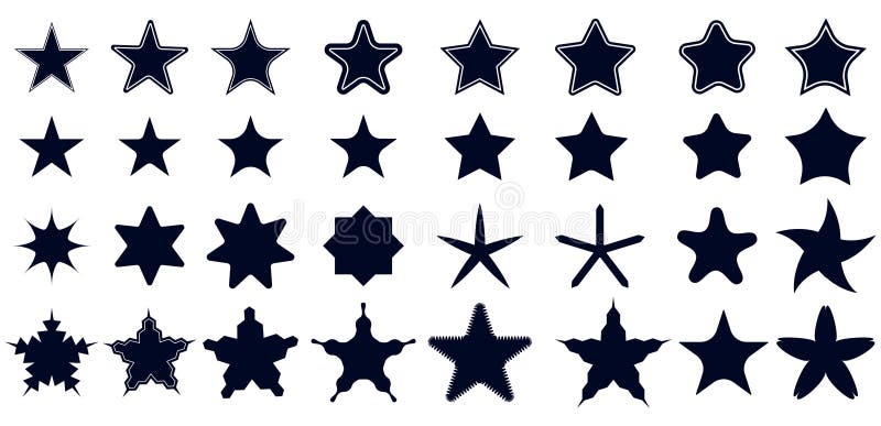 Set of different stars stock illustration. Illustration of isolated ...
