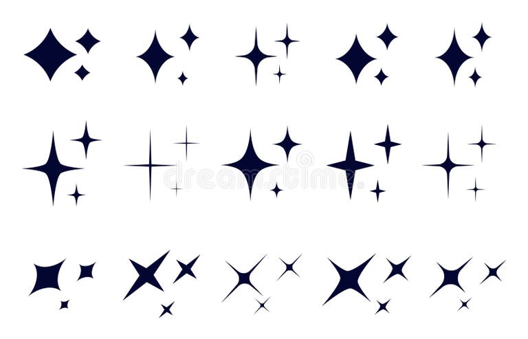 A Set of Different Stars of Sparkles. Bright Flash Icon. the Shine of ...