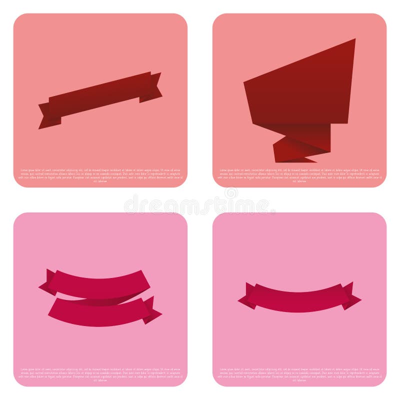 Set of Different Stylish Ribbons Isolated on Color Background Stock ...
