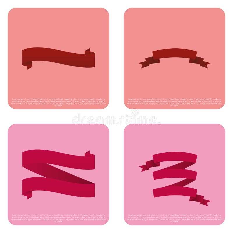 Set of Different Stylish Ribbons Isolated on Color Background Stock ...