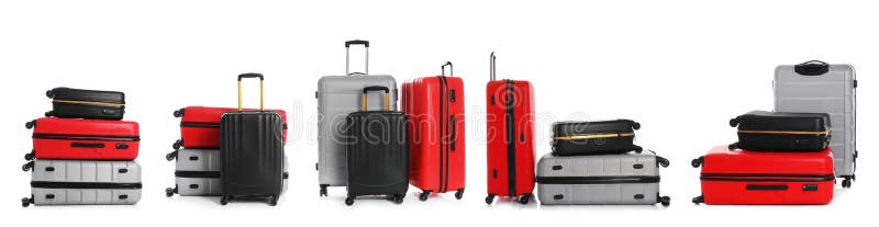 Set of Different Suitcases for Travelling Stock Photo - Image of ...