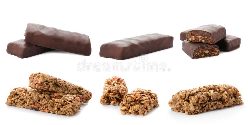 Set of Different Sweet Protein Bars Stock Image - Image of organic ...