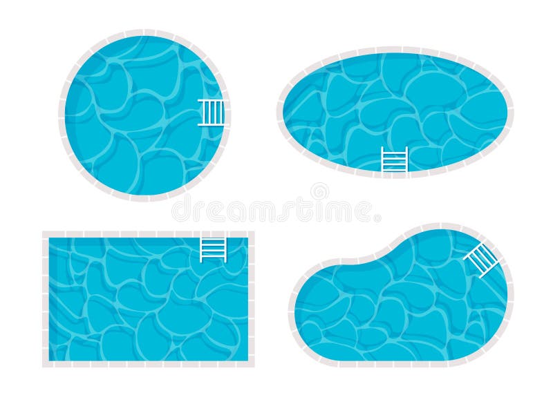 Set of Different Swimming Pools Top View Stock Vector - Illustration of ...