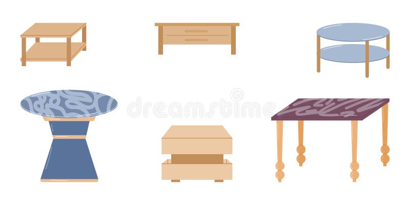 Set of Different Tables for Interior Design. Stock Vector ...