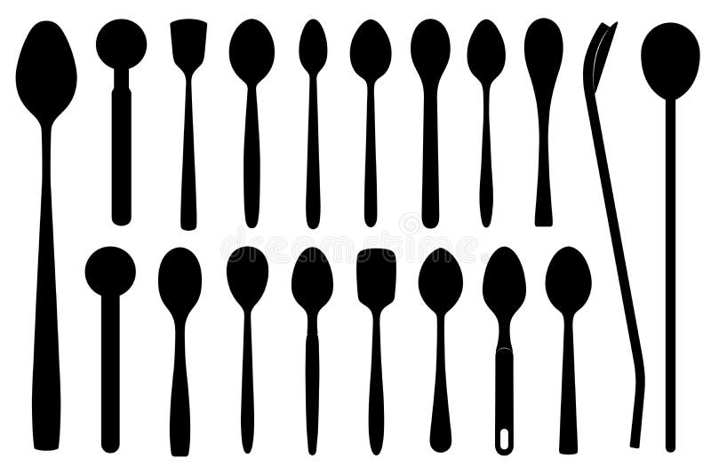 Set of different teaspoons stock vector. Illustration of iced - 252805896