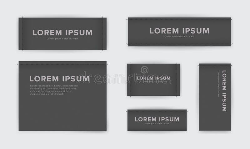 Set of Different Textile Tags. Collection of Narrow, Wide, Large, Small ...