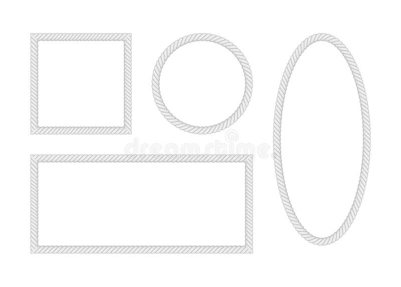Set of Different Thickness Ropes Isolated on White. Vector Illustration ...
