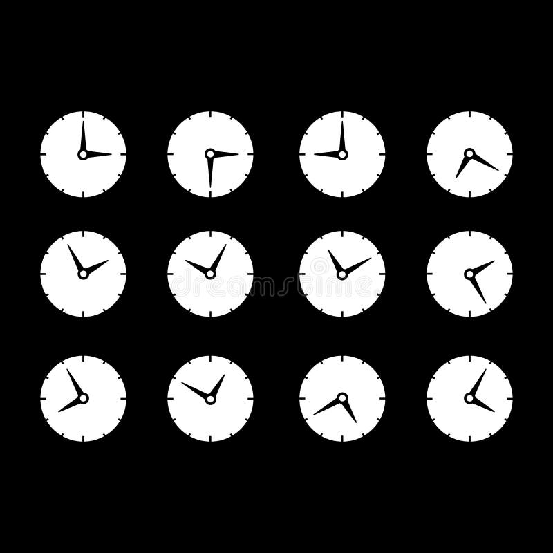 Clock Different Times Stock Illustrations – 133 Clock Different Times ...