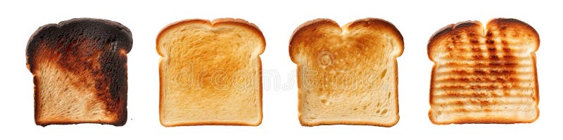 A Set of Different Toasted Breads are Cut Out on a Transparent ...