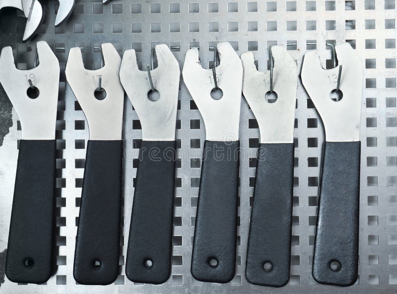 Set of Different Tools for Bicycle Repairing Stock Image - Image of ...