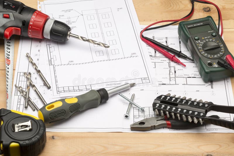 Set of Different Tools for Repair and Construction Stock Image - Image ...