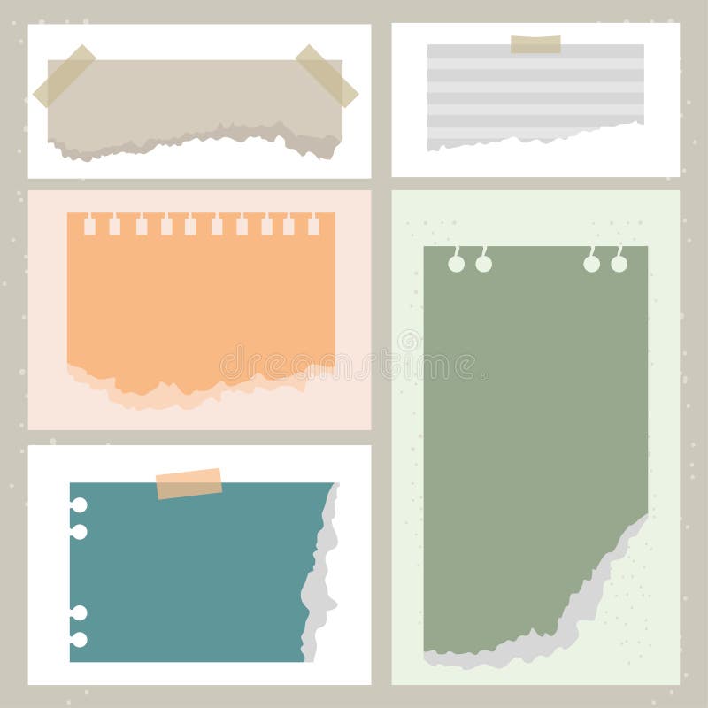 Set different torn paper stock vector. Illustration of design - 236052276