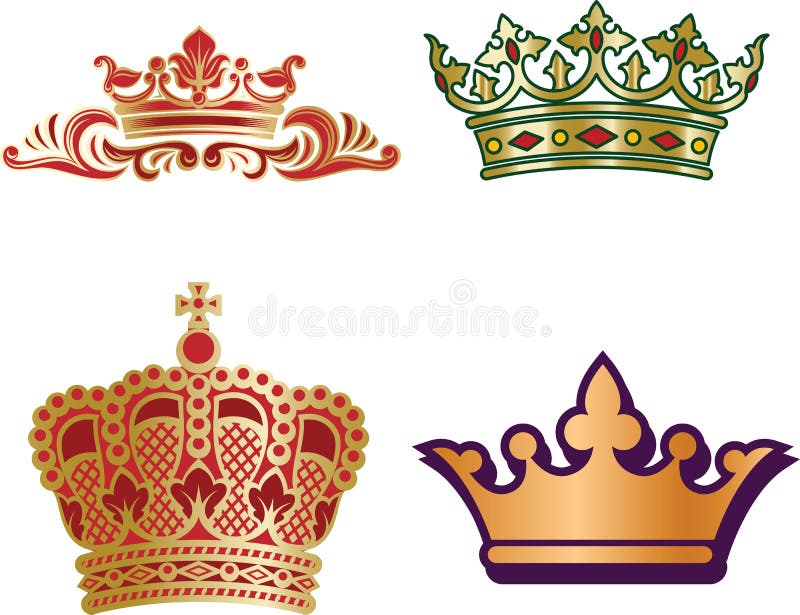 Set of Different Type Monarch Crowns for King and Queen, Prince Stock ...