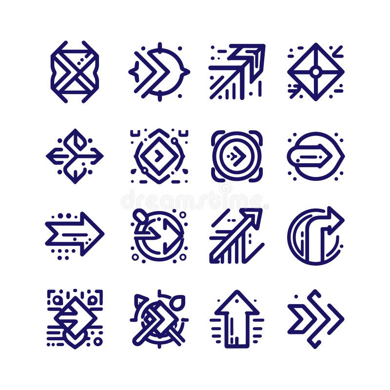 Many Type of Sign with Arrow Stock Illustration - Illustration of ...