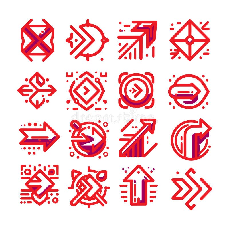 Many Type of Sign with Arrow Stock Vector - Illustration of right ...