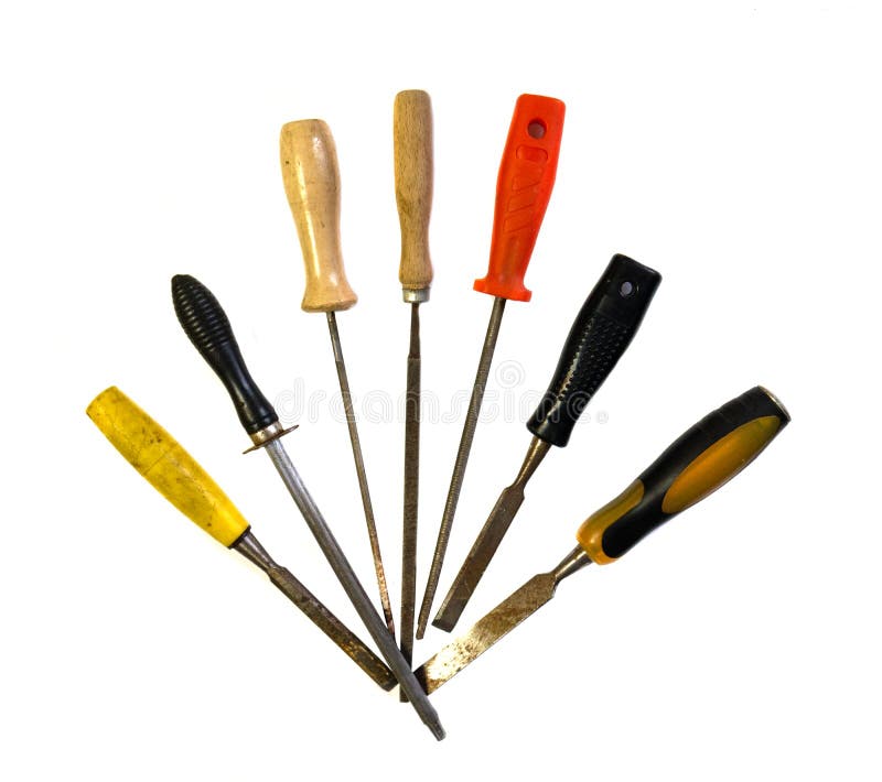 A Set of Different Types of Chisels and Files Stock Photo - Image of ...