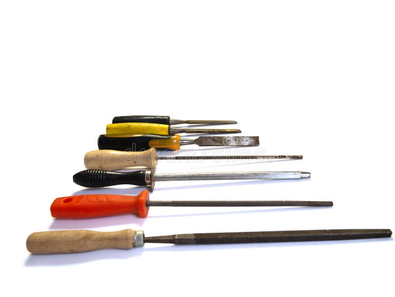 A Set of Different Types of Chisels and Files Stock Image - Image of ...