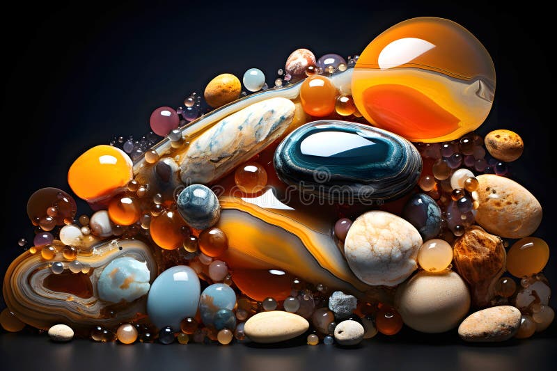 Set of Different Types of Colored Gemstones. Geology and Minerals Stock ...