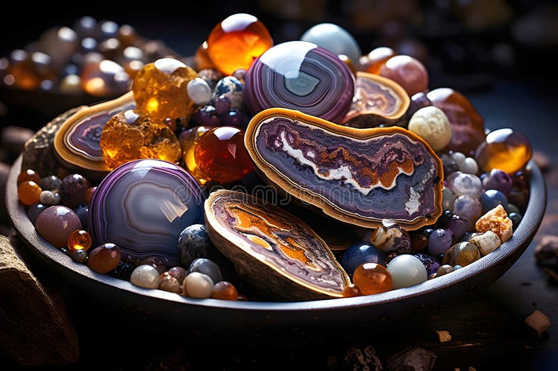 Set of Different Types of Colored Gemstones. Geology and Minerals Stock ...