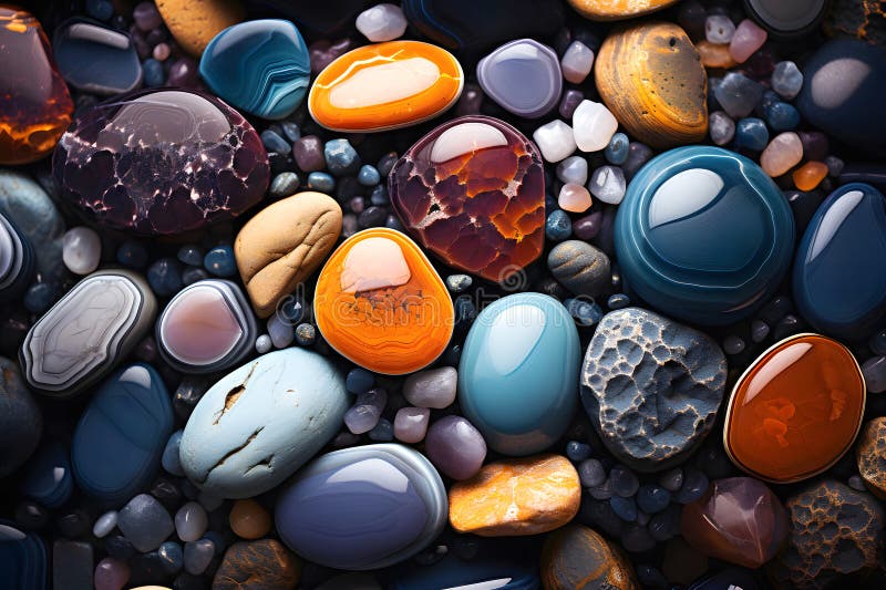 Set of Different Types of Colored Gemstones. Geology and Minerals Stock ...