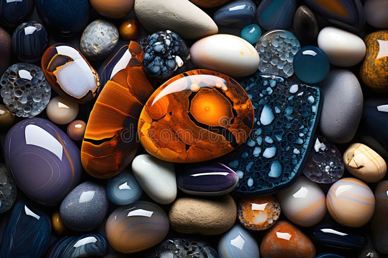 Set of Different Types of Colored Gemstones. Geology and Minerals Stock ...