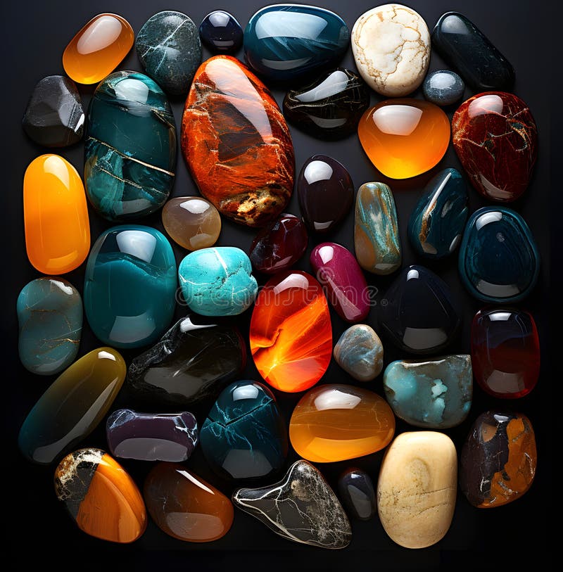 Set of Different Types of Colored Gemstones. Geology and Minerals Stock ...