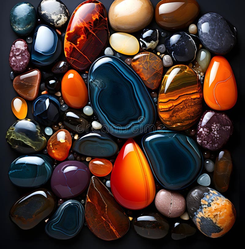 Set of Different Types of Colored Gemstones. Geology and Minerals Stock ...