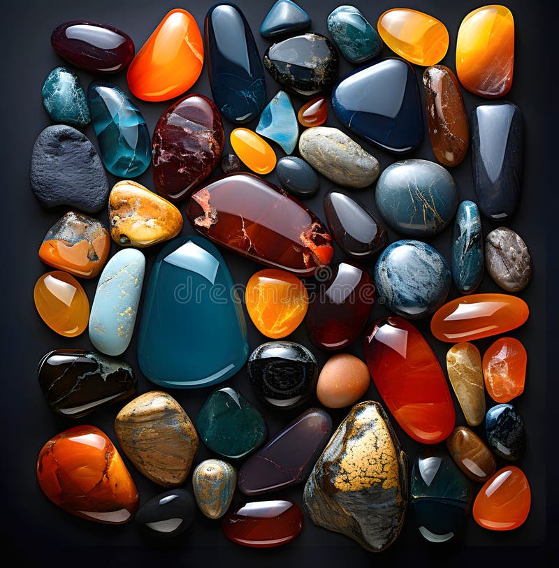 Set of Different Types of Colored Gemstones. Geology and Minerals Stock ...