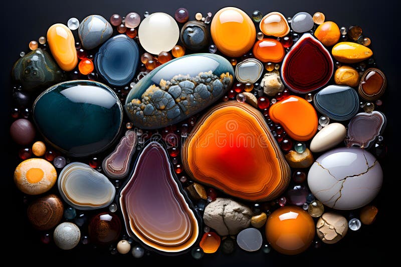 Set of Different Types of Colored Gemstones. Geology and Minerals Stock ...