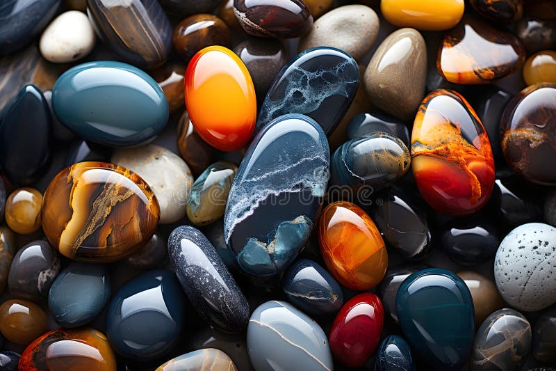 Set of Different Types of Colored Gemstones. Geology and Minerals Stock ...