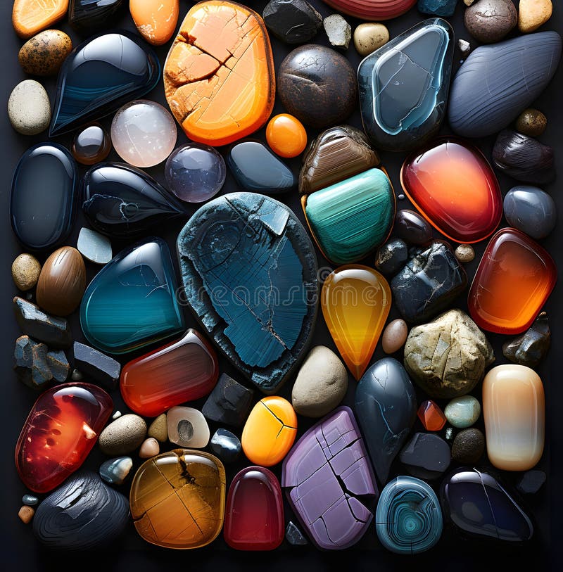 Set of Different Types of Colored Gemstones. Geology and Minerals Stock ...