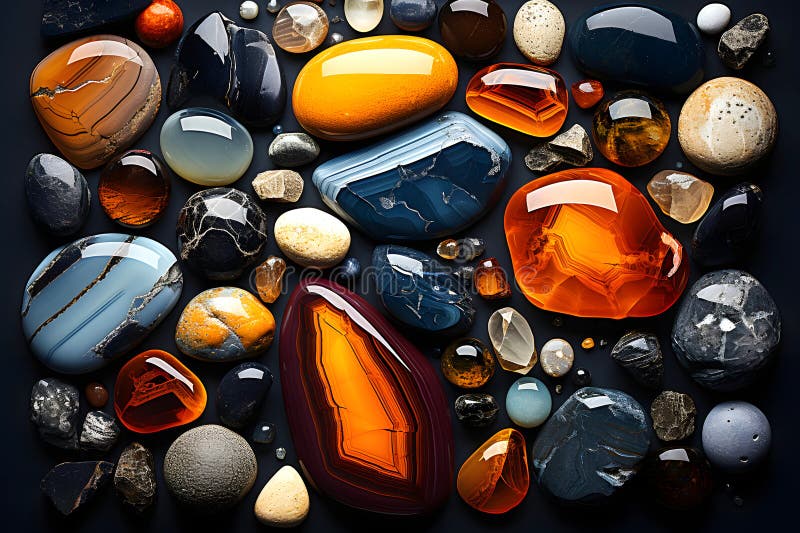 Set of Different Types of Colored Gemstones. Geology and Minerals Stock ...