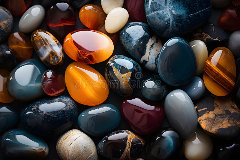 Set of Different Types of Colored Gemstones. Geology and Minerals Stock ...