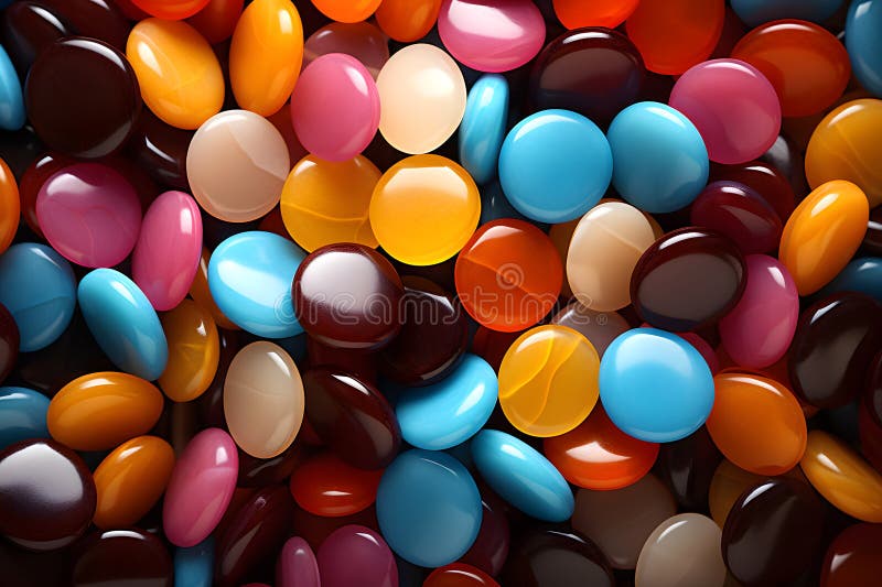 Set of Different Types of Colored Sweet Candies in the Form of Sea ...