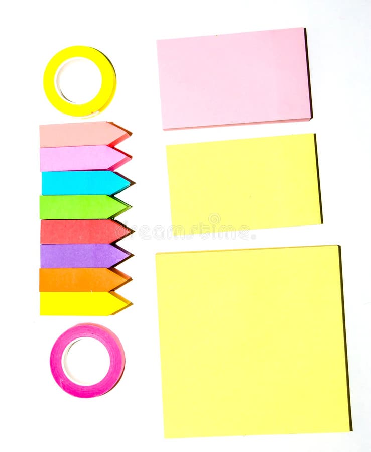 Set Of Different Types Of Colorful Sticky Note Isolated On White ...