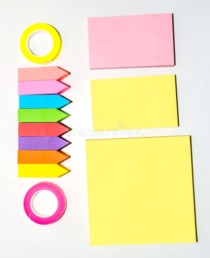 Set of Different Types of Colorful Sticky Note Isolated on White ...