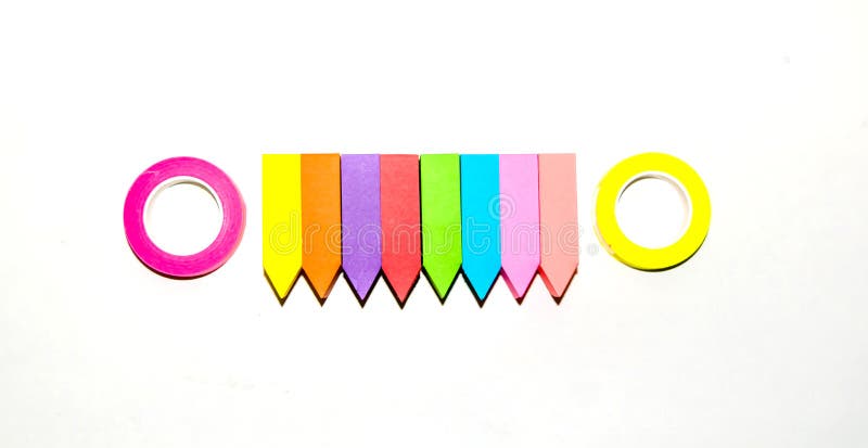 Set of Different Types of Colorful Sticky Note Isolated on White ...