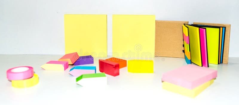 Set of Different Types of Colorful Sticky Note Isolated on White ...