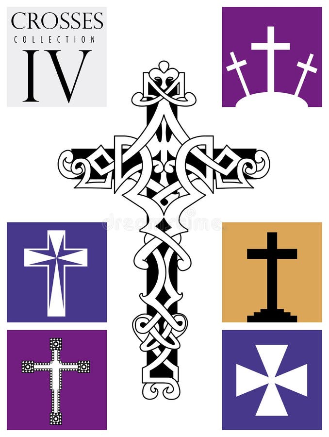 Different Types Crosses Their Meanings Stock Vector