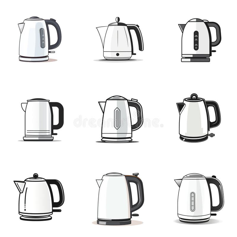 A Set of Different Types of Electric Kettles. Generative AI Image ...