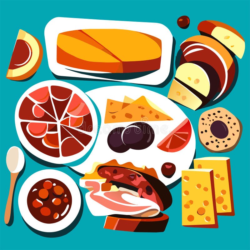 Set of Different Types of Cheeses. Vector Illustration in Cartoon Style ...
