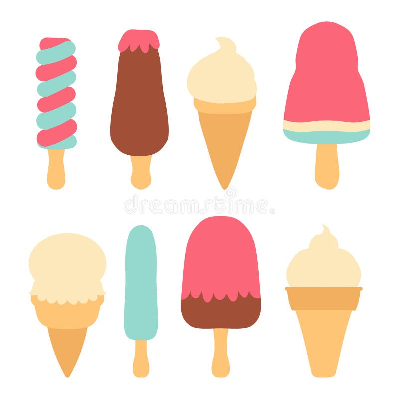 Set of Different Types of Ice Cream Bar on a Stick Isolated Stock ... Set of Different Types of Ice Cream Bar on a Stick Isolated Stock ...