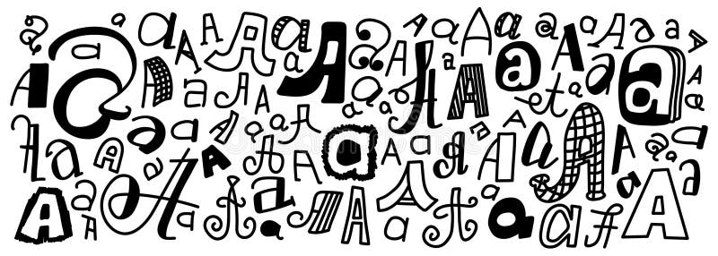 Set of Different Types of Letter a in Doodles Style Stock Vector ...