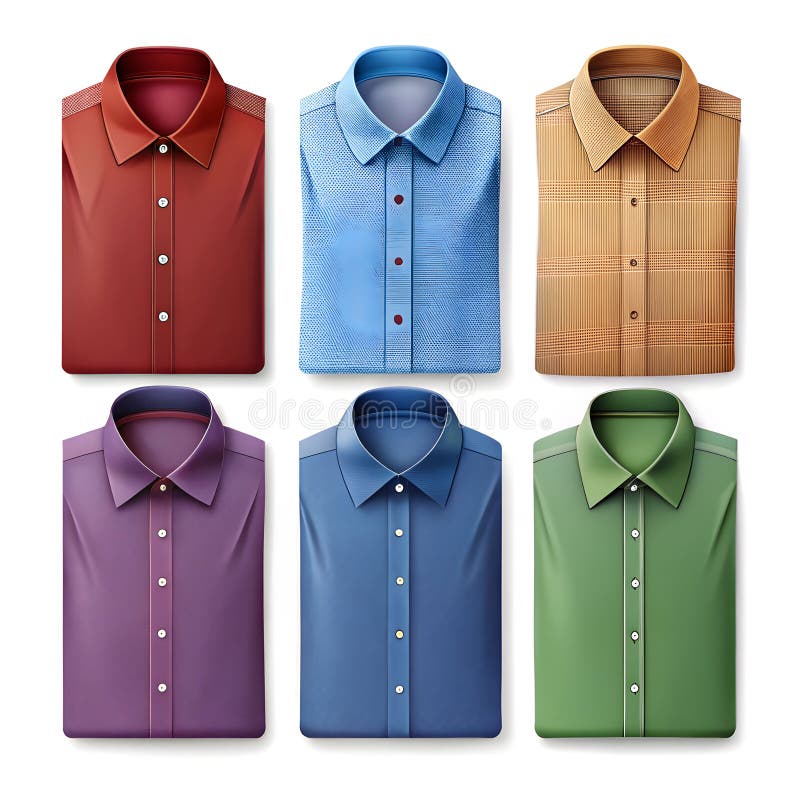 Set of Different Types of Shirt in Same Color Stock Illustration ...